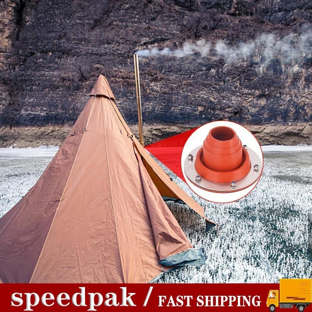 OUTDOOR TENT FIREWOOD Stove Chimney Hot-proof Silicone Heat Ring X4D9 ...
