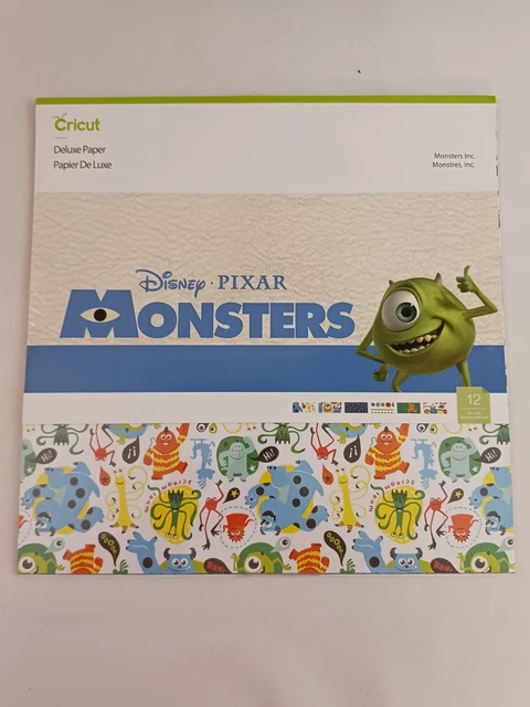 CRICUT DISNEY MONSTERS Inc University Deluxe Paper 12 Sheets Scrapbook ...