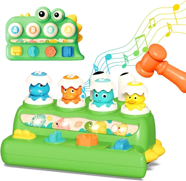 POP UP ANIMAL Toys with Music & Light，Dinosaur Musical Toys for Toddler ...