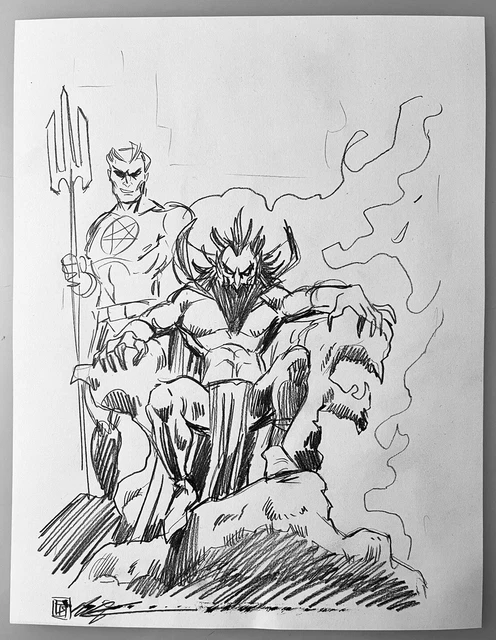 MEPHISTO AND HELLSTORM ORIGINAL PENCIL SKETCH by Tim Shinn $30.00 ...