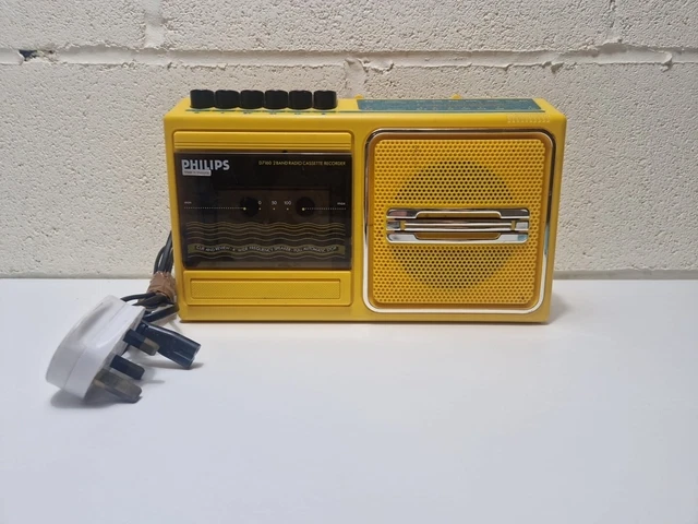 VINTAGE PHILIPS RADIO Cassette D7160 Yellow - RARE £79.99 - PicClick UK