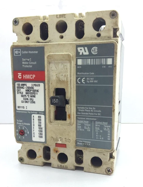 CUTLER HAMMER 3P 150A HMCP150T4C Typ HMCP Motor Kreislauf Schutz EUR ...