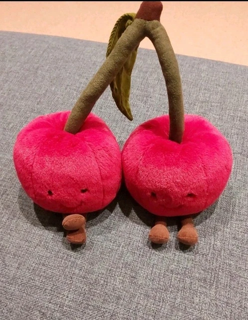 JELLYCAT AMUSEABLE CHERRIES Plush Soft Toy Small Washable PA-14595 £103 ...
