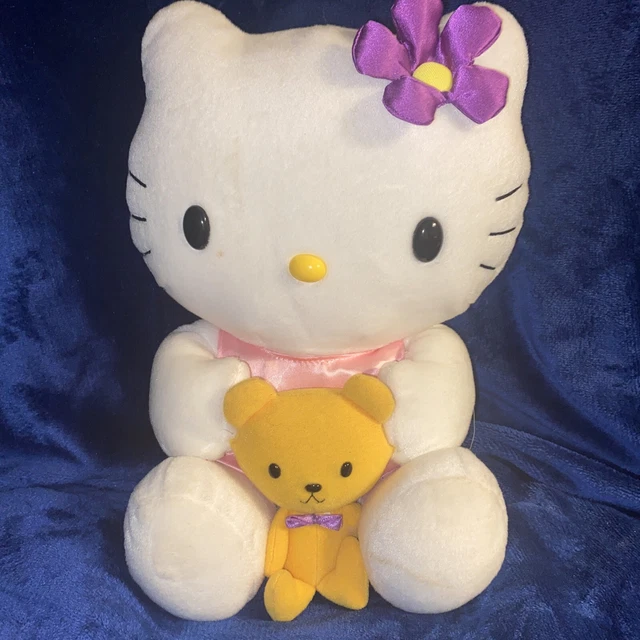 NAKAJIMA HELLO KITTY Sleepover Plush Teddy Bear Pink Nightgown Purple ...
