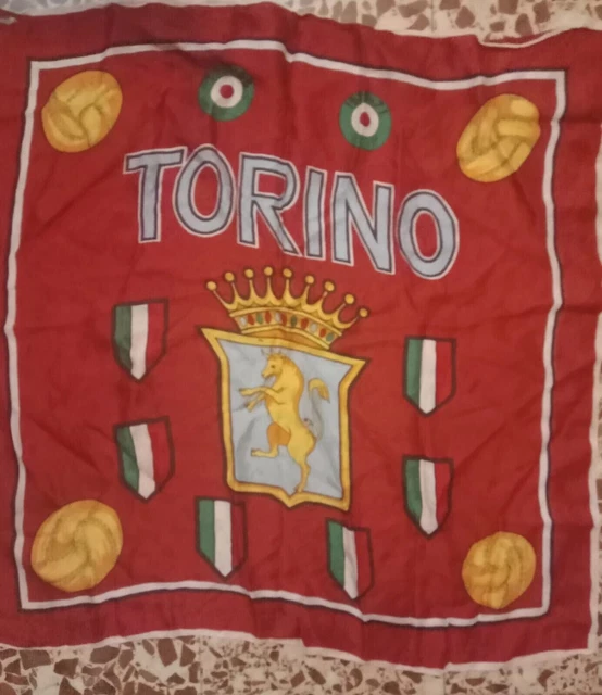 BANDIERA FLAG VINTAGE Torino Calcio Sei Scudetti Come Da Foto Football ...