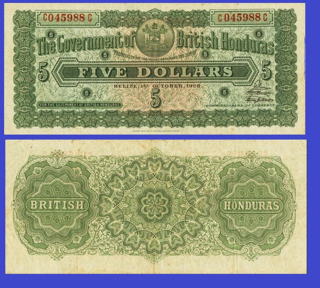 BRITISH HONDURAS 5 dollar 1904 uk -Reproduktion £11.99 - PicClick UK