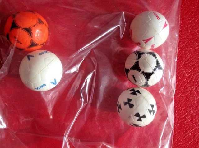 A COLLECTION OF Subbuteo Football 5 Different Balls Mitre Samba adidas ...
