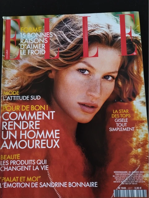 ELLE MAGAZINE DU 20/01/2003; Gisele Bündchen/ Farida/ Sandrine Bonnaire ...