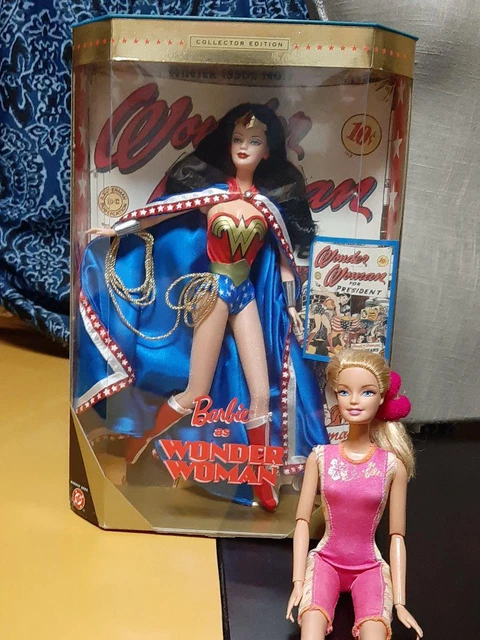 BARBIE WONDER WOMAN Doll Leotard Fully Articulated Joints Slight Box ...