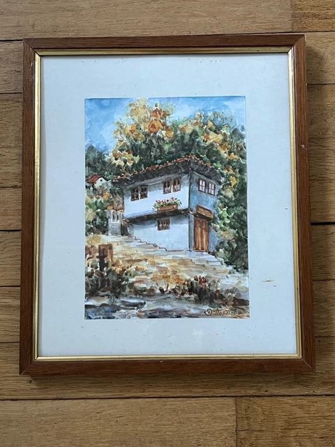 TABLEAU DESSIN AQUARELLE ? Signée Maison à la Campagne (L17/A2-5) EUR 29,90 - PicClick FR
