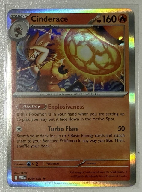 CINDERACE 028/132 ME01: Mega Evolution Holo 2025 £1.51 - PicClick UK