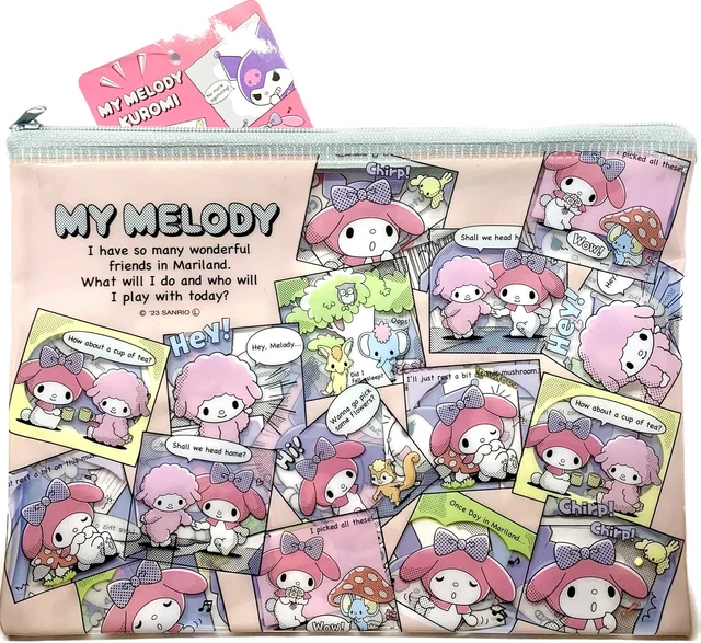 SANRIO X DAISO My Melody Kuromi Pink Glitter Sparkle Flat Pouch Case £9.60 - PicClick UK