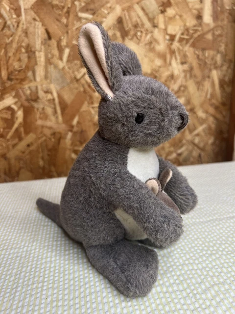 WILD REPUBLIC 9& Plush Sitting Kangaroo Baby Joey Gray Stuffed Animal Toy £9.25 - PicClick UK