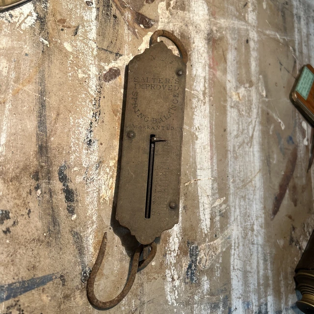 VINTAGE/ANTIQUE SALTER'S IMPROVED Spring Balance No.2 Brass Front Scale ...