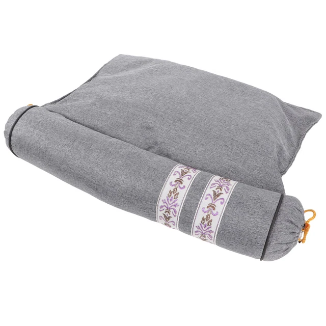 WORMWOOD CERVICAL PILLOW Home Detachable One-piece Linen Neck (Gray ...