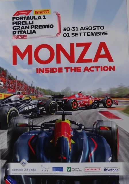 ORIGINAL POSTER F1 MONZA GRAND PRIX D'ITALIA 2024 - CM. 35x50 £10.15 ...