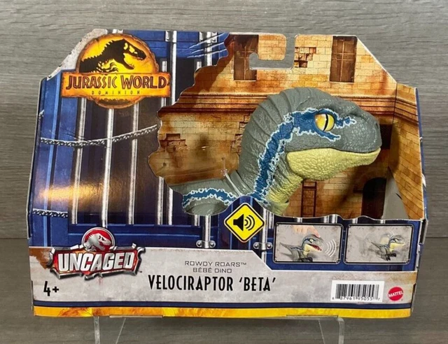 JURASSIC WORLD DOMINION Dinosaur Uncaged Rowdy Roars Velociraptor Blue ...