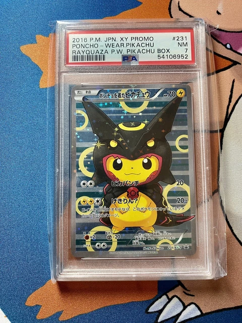 POKEMON PONCHO-WEARING PIKACHU Shiny Rayquaza Japanese FA Promo 231/XY ...