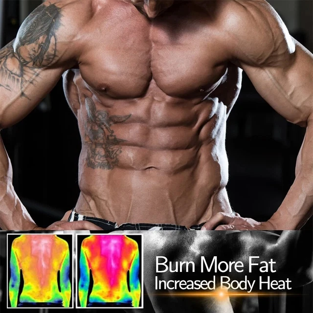MEN SLIMMING BODY Shaper Sweat Sauna Vest Sport Tank Top Waist Trainer ...