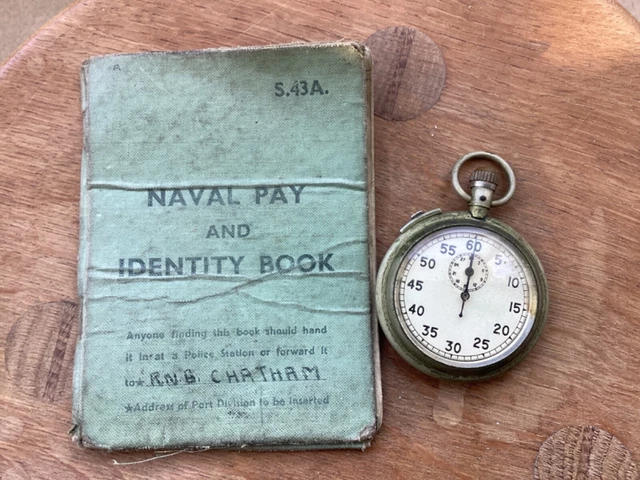 ORIGINAL WW2 1944 british royal navy submarine stop watch with owners ...