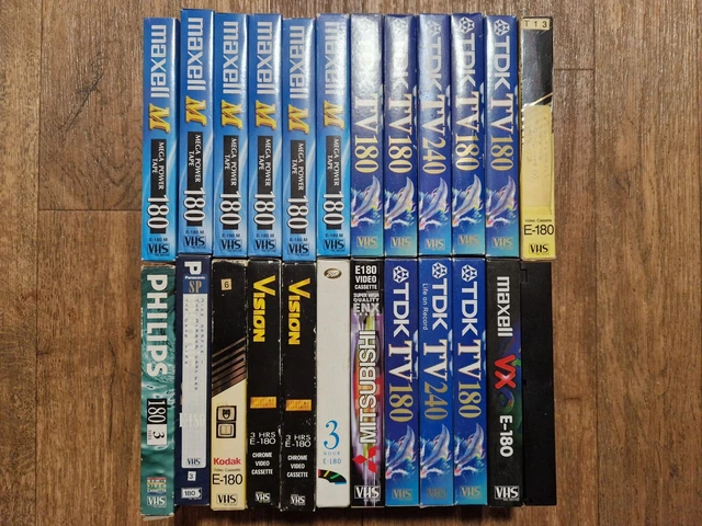 24 USED BLANK VHS Video Tapes - Films/TV Programs/Homemade Movies - Lot ...