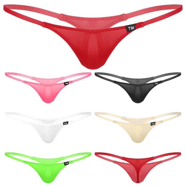 MEN'S MINI G-STRING Thongs Low Rise Ice Silk Bikini Briefs Panties ...