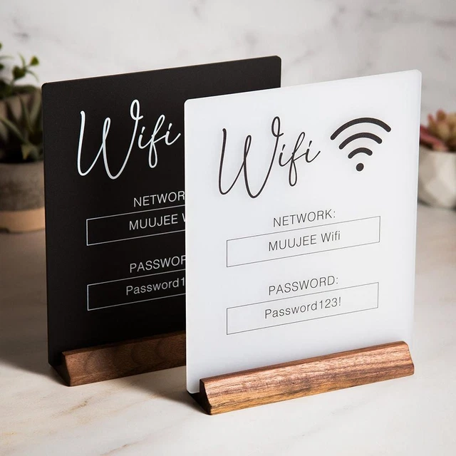 ACRYLIC WIFI BOARD Acrylic Wifi Password Sign Board For Public P2X8 $10 ...