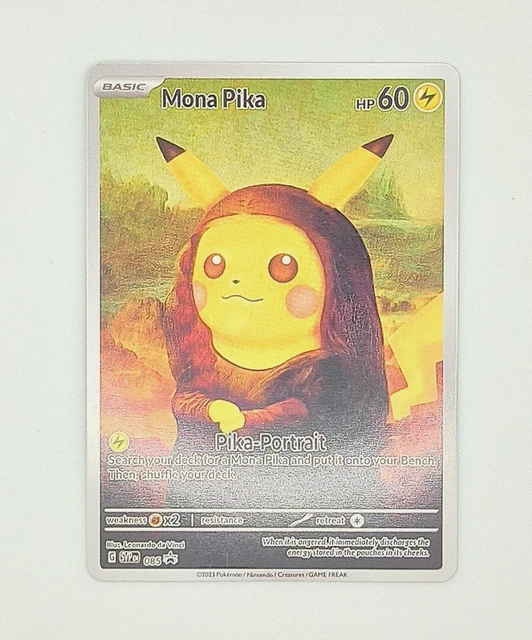 MONA LISA PIKACHU Pokemon Van Gogh Pika Carte Card Fait Main Artisanale ...