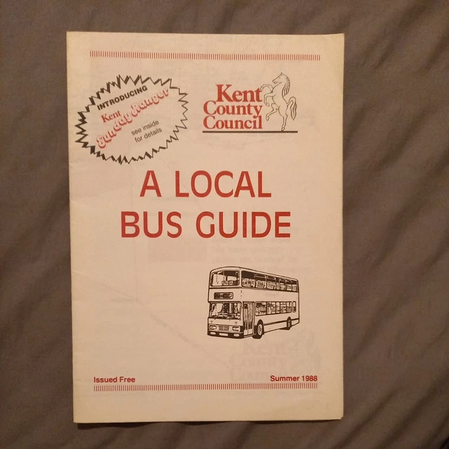 1988 KENT COUNTY Council Bus Route Map Guide £1.70 - PicClick UK
