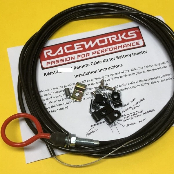 4.0 M BATTERY isolator Fire extinguisher pull cable Universal Raceworks ...