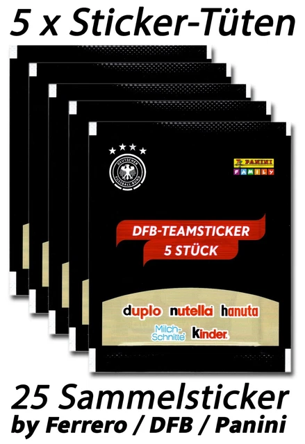 5 X DFB-TEAMSTICKER Tüten 25 Panini-Bilder Ferrero Sammelheft Album EM ...