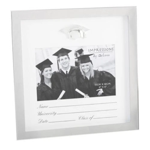 SILVER PLATED GRADUATION Photo Frame with Mount to Personalise New ...