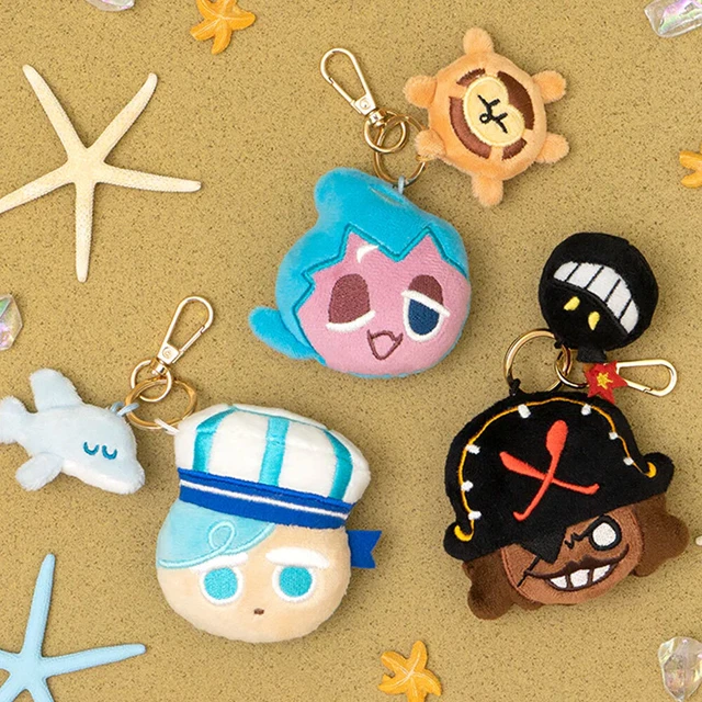 COOKIE RUN KINGDOM Mascot Plush Keychain - Sorbet Shark Peppermint ...