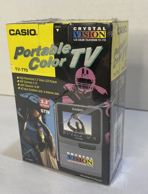 CASIO 2.3& PORTABLE COLOR TV Model 770 NEW Sealed TELEVISION CRYSTAL ...