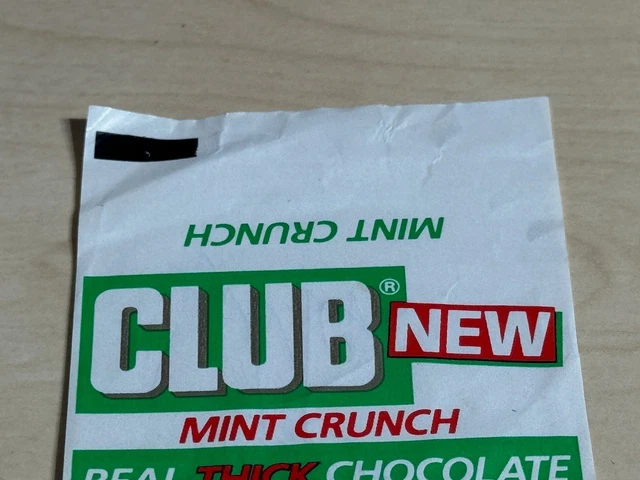 VINTAGE JACOB'S NEW Mint Crunch Club Wrapper Real Thick Chocolate ...