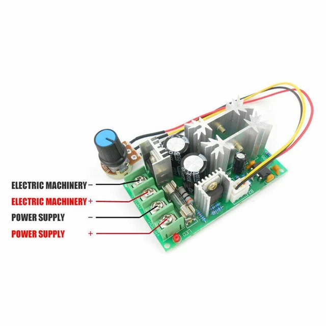 HIGH CURRENT PWM Motor Speed Controller 12V 60V 1200W 20A DC Motor ...
