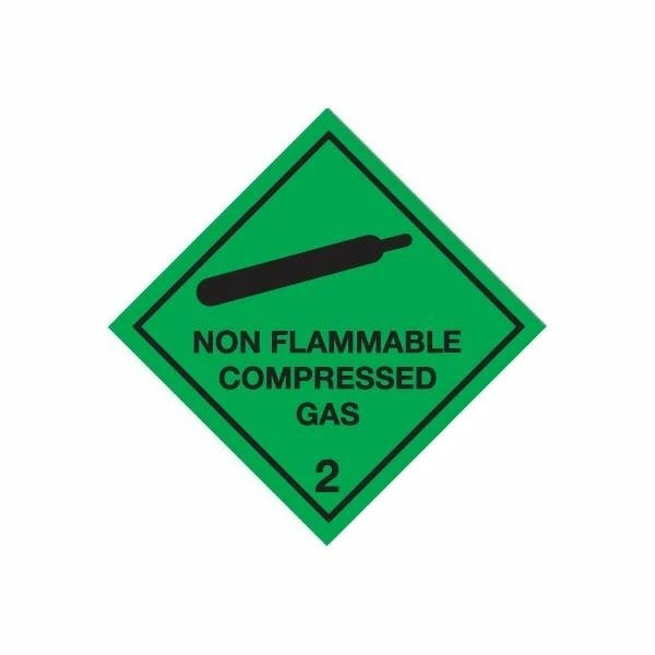 SIGNS & LABELS Class 2 Non Flammable Compressed Gas Warning Diamond ...