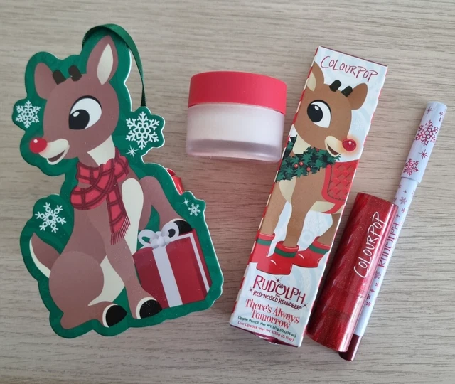 COLOURPOP RUDOLPH THE Red Nosed Reindeer lip scrub lipstick and pencil ...