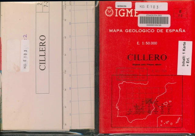 MAPA GEOLOGICO DE Espana. No. 2. Part 7-2. CILLERO. 1:50.000. (1 Karte ...