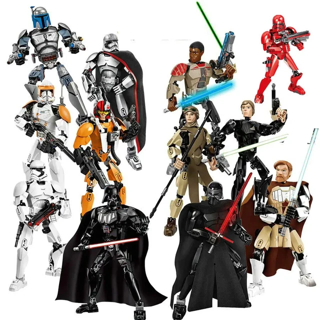 DISNEY STAR WARS Buildable Figure Stormtrooper Darth Vader Action Model ...