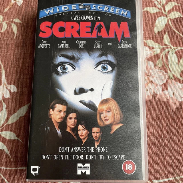 SCREAM VHS VIDEO Tape Cassette WIDESCREEN 1996 Wes Craven Horror RARE ...
