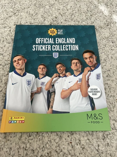 ENGLAND EURO 2024 Sticker Book Complete Exc Panini Mark & Spencer 50 ...