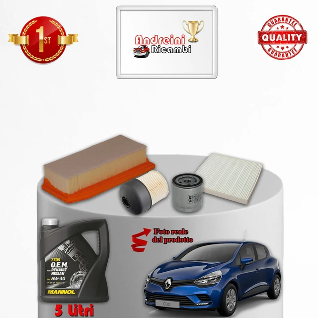 SET ENTRETIEN 4 Filtres Et Huile pour Renault Clio IV 1.5 DCI 81KW ...