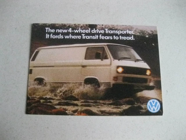 VW T3 TRANSPORTER Syncro 4X4 Postcard Of An Original Advert From 1980,S ...