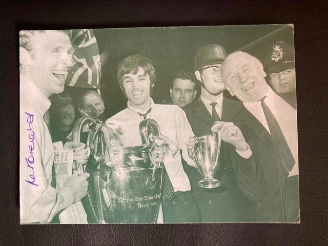 PAT CRERAND SIGNED Manchester United 1968 European Cup Postcard Best ...