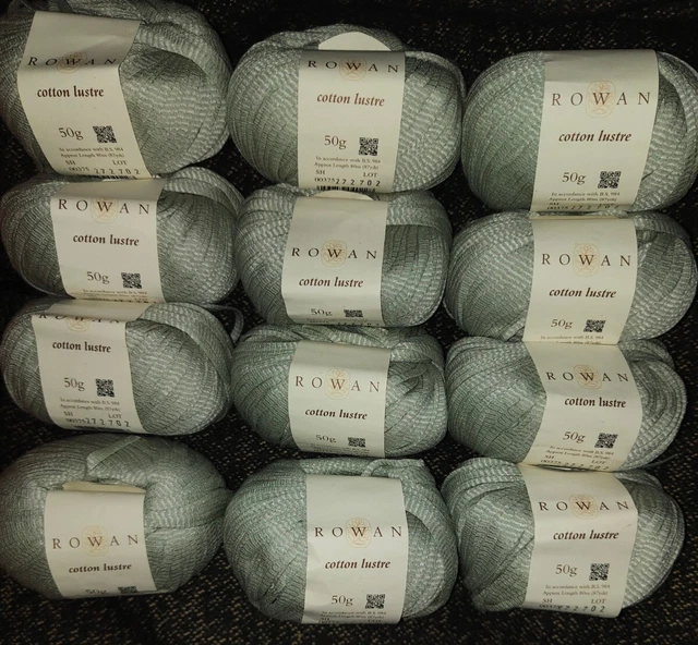 ROWAN COTTON LUSTRE Yarn 12 X 50g (Shade 00375) £83.85 - PicClick UK