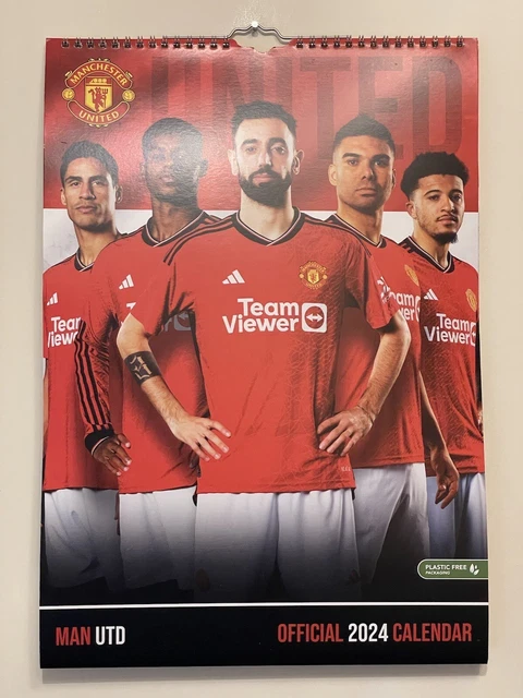 MANCHESTER UNITED FC Official 2024 A3 Wall Calendar MUFC Gift £9.99 ...