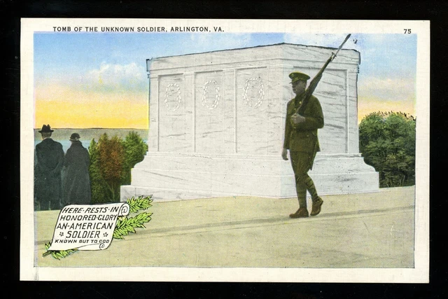 MILITARY POSTCARD TOMB of the Unknown Soldier Arlington, Virginia VA £3 ...