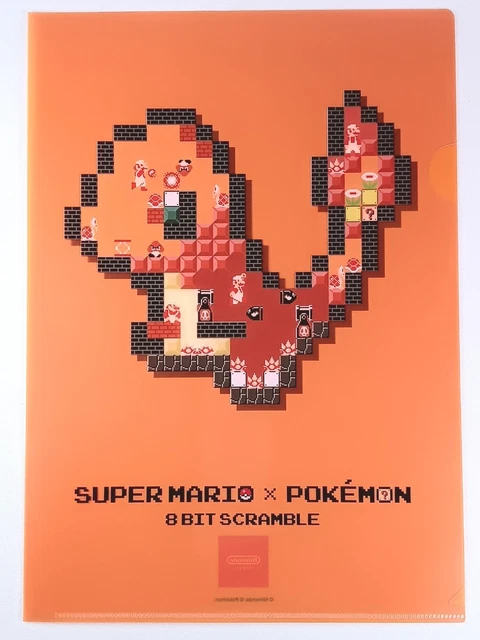 CHARMANDER MARIO POKEMON × Super Mario Bros. A4 Clear File From Japan F ...