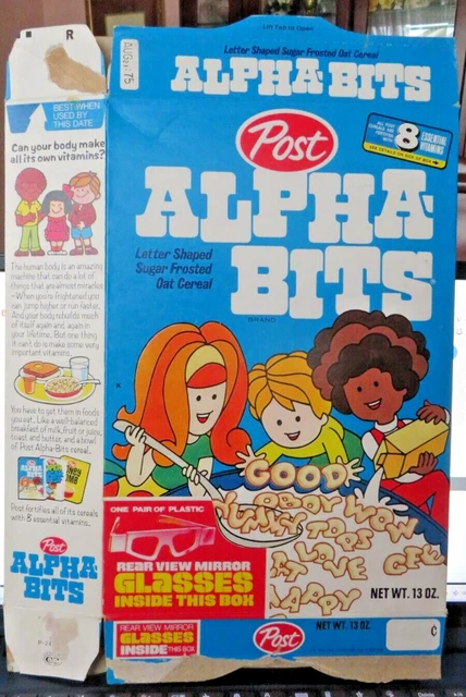 1974 BOÎTE À Céréales Vintage Post Alpha Bits - Magasin d'occasion ...
